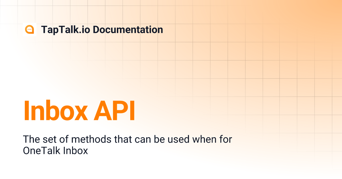 Inbox API | TapTalk.io Documentation