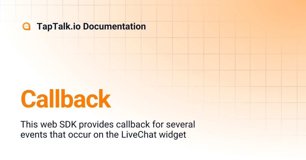 Callback | TapTalk.io Documentation